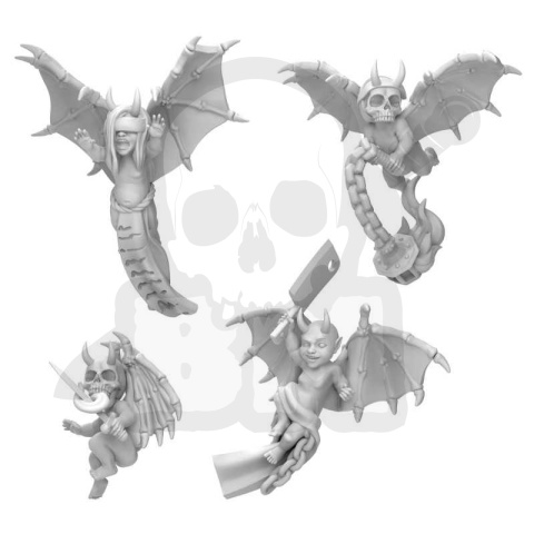Battle-Models > 3D printed set - Cherubs 40k - Evil Cherubs - 4 szt.